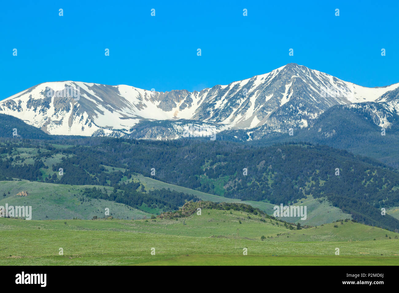 mount jefferson in the tobacco root mountains near harrison, montana ...