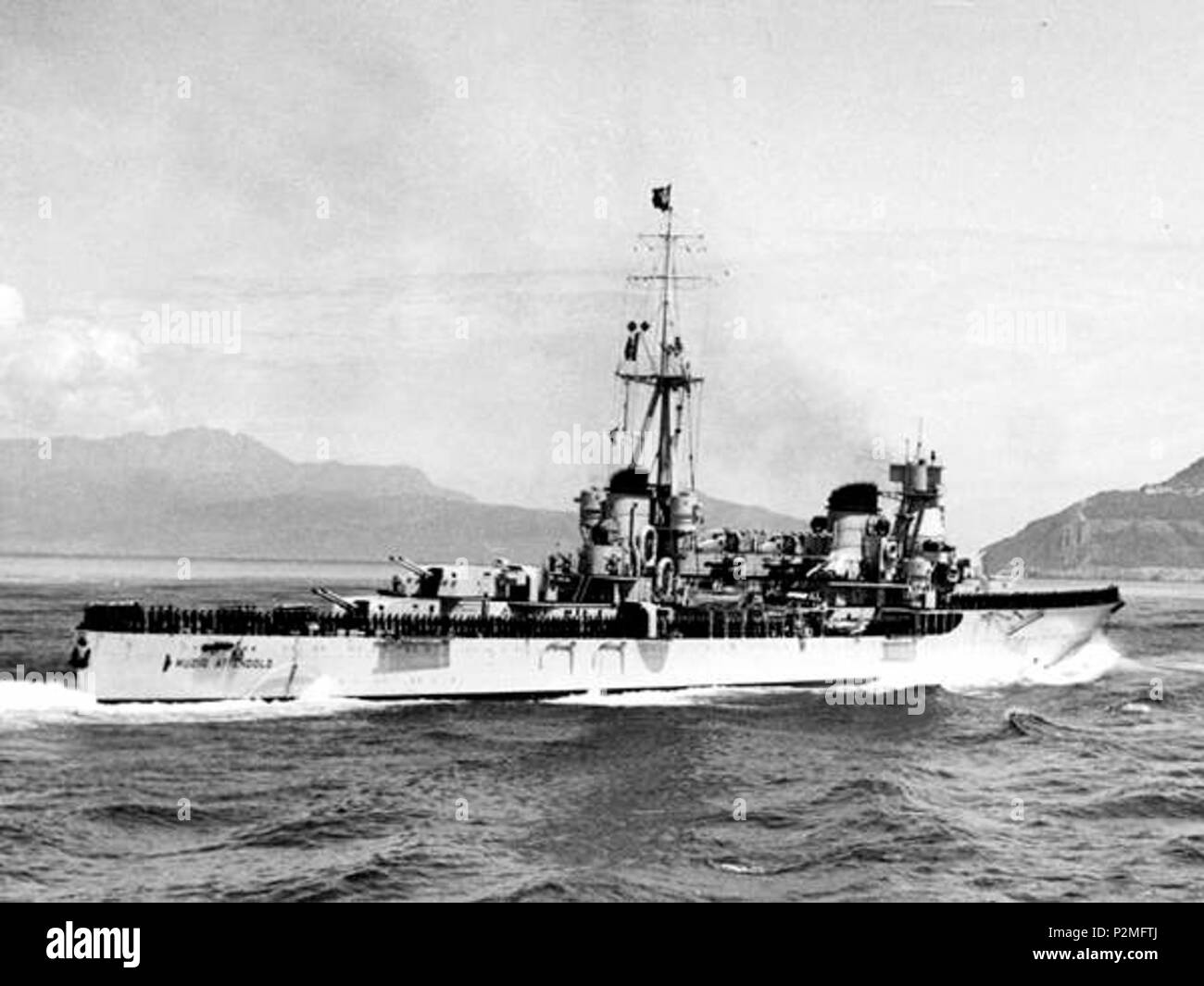 . Italian light cruiser Muzio Attendolo . circa 1942. An unknown ...