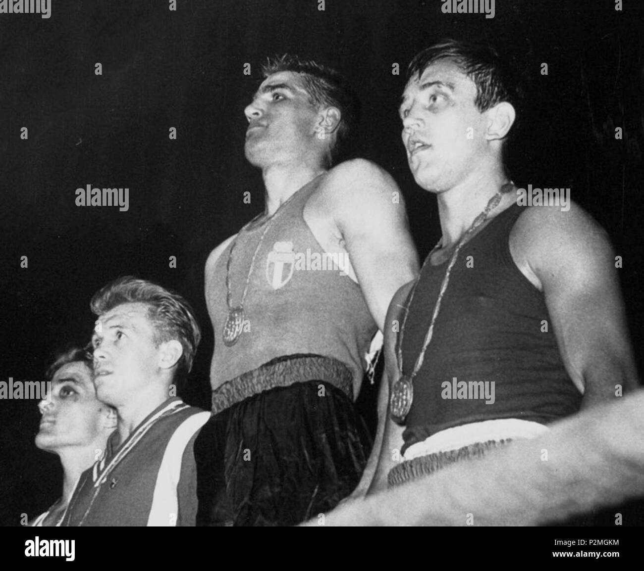 . Left-right: Jimmy Lloyd, Leszek Drogosz, Giovanni Benvenuti, Yuri ...