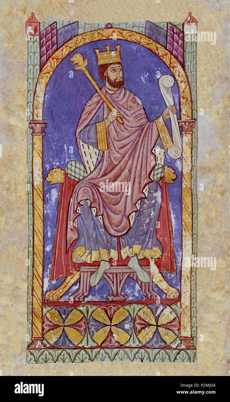 Alphonse VII, emperor of Castille (1105-1157). Santiago de Compostela ...