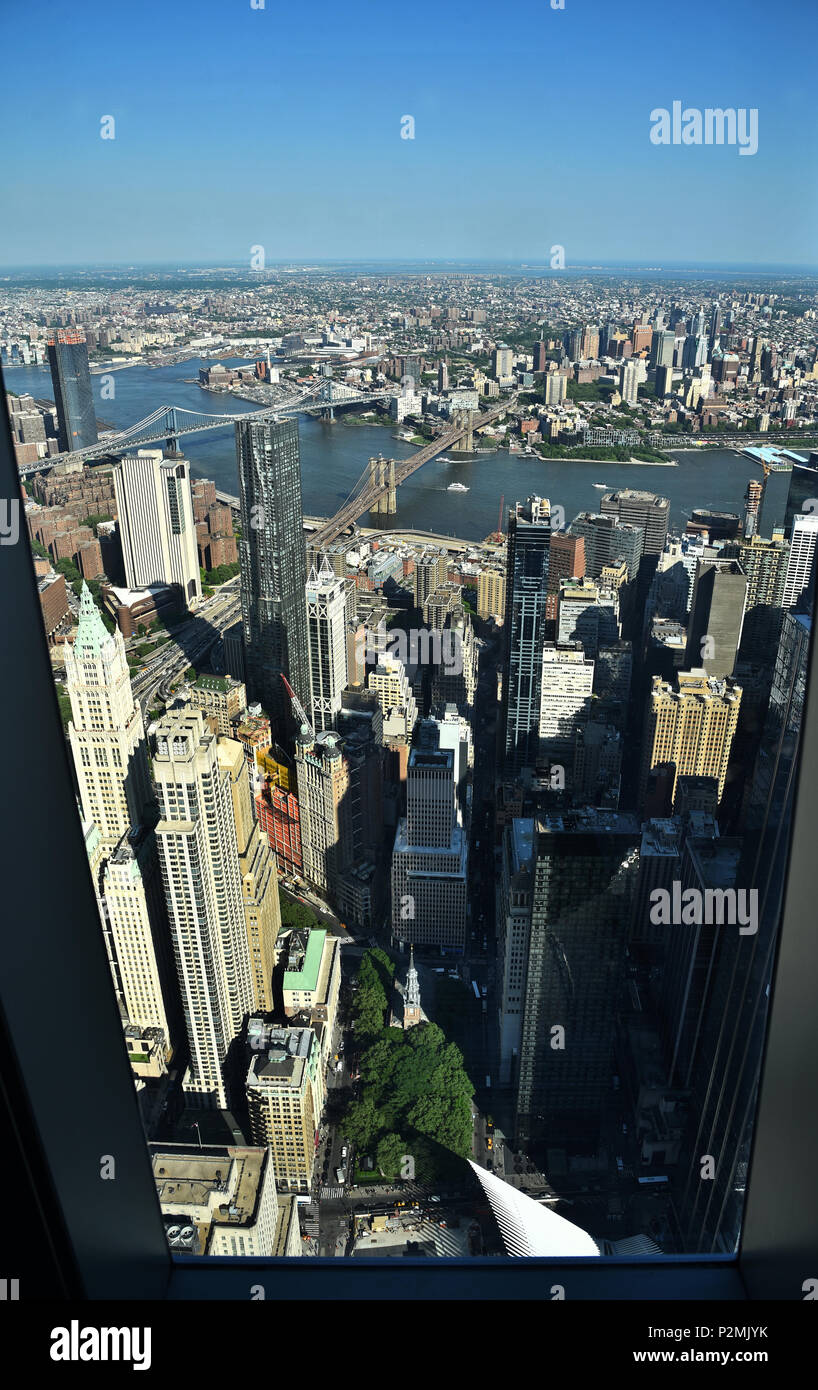 aerial view of new york city from one world trade centre,usa Stock ...