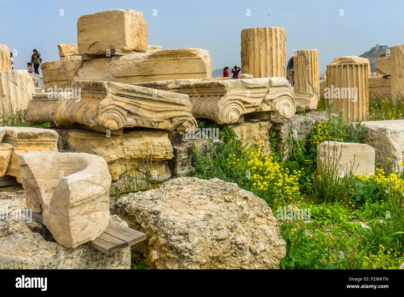 Ruins Temple of Augustus Rome Acropolis Athens Greece. Temple of ...