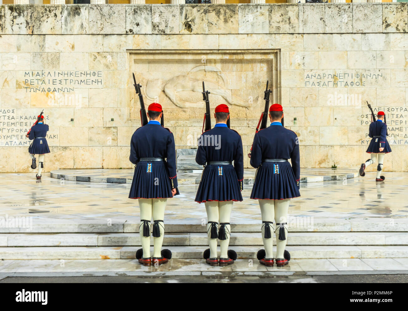 Changing the Guard Tomb of Unknown Soldiers Syntagma Square in front of Parliament Athens Greece ...