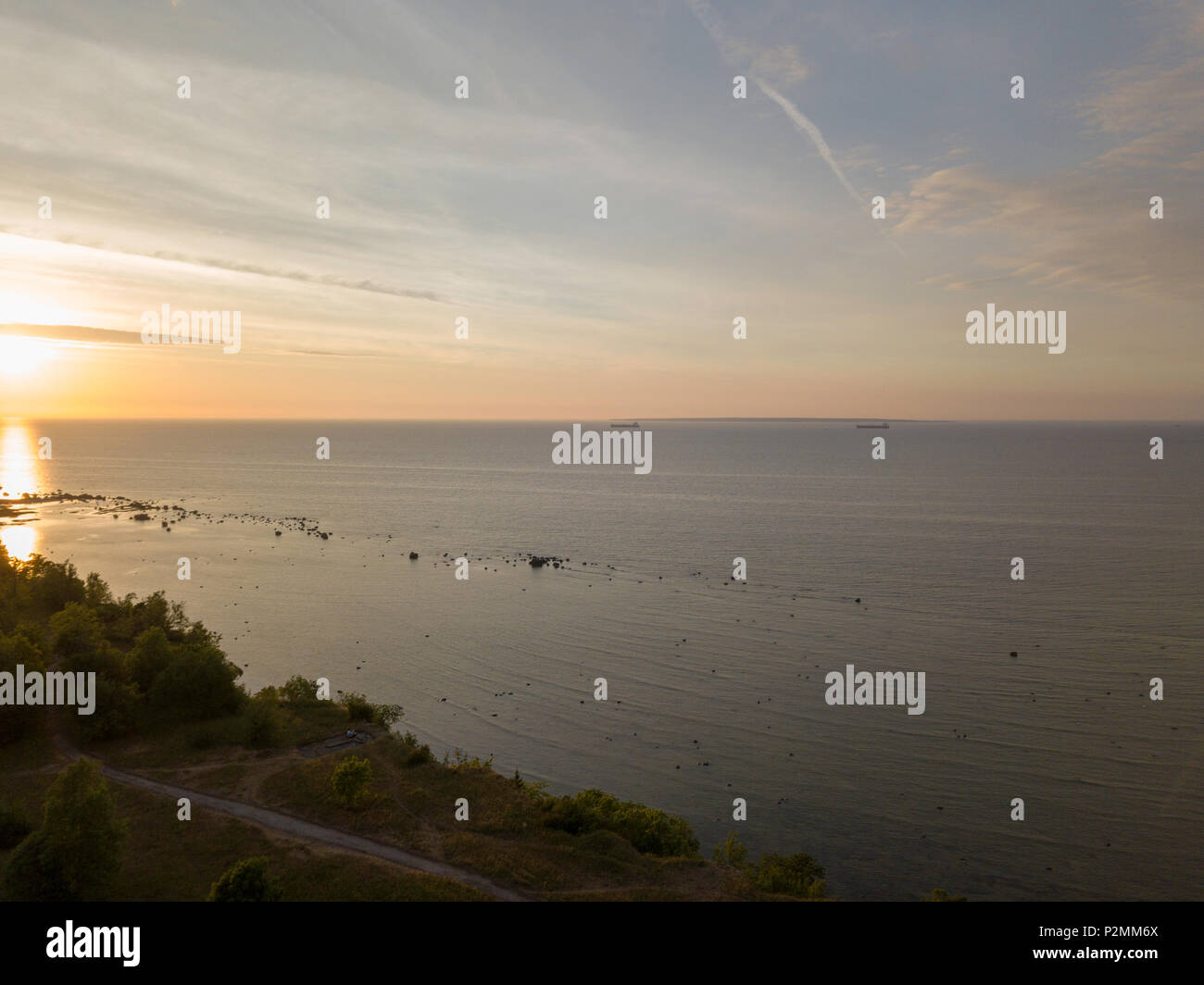 Aerial view to the Shoreline of Baltic sea beach Stock Photo - Alamy
