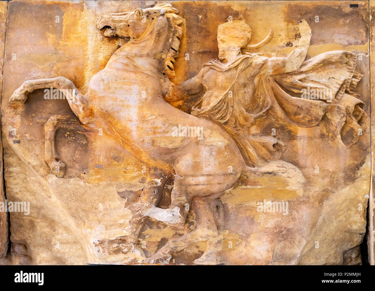 King Horse Panel Parthenon Acropolis Athens Greece. Parthenon created ...