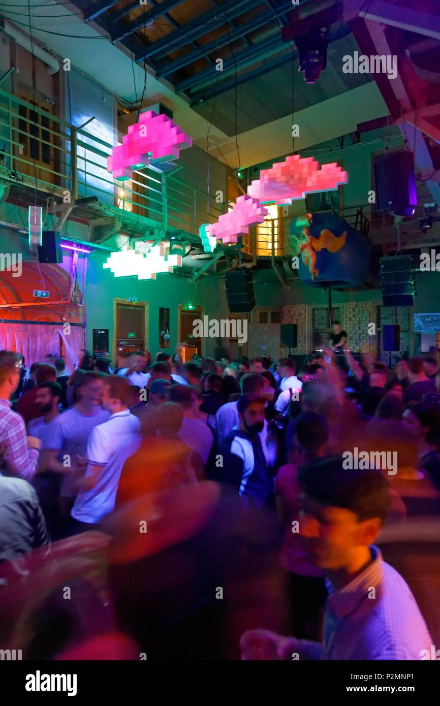 Budapest, Hungary, area classified as World Heritage, Pest, ruin bar ...