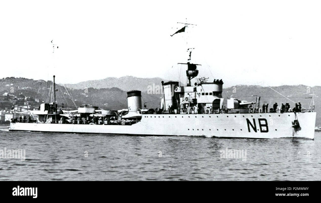 . English: Destroyer Nembo in early 1930s . 2 January 1931. Unknown 76 ...
