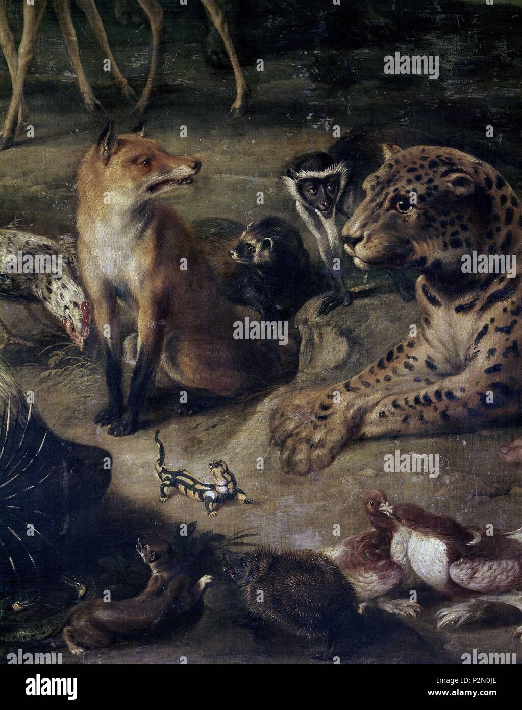'Orpheus and the Animals (detail)', Middle 17th century, Oil on canvas ...