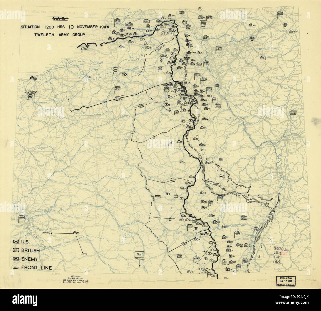 (November 10, 1944), HQ Twelfth Army Group situation map. LOC ...
