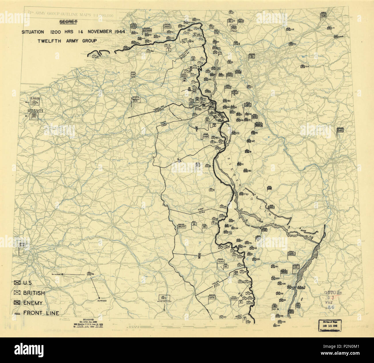 (November 14, 1944), HQ Twelfth Army Group situation map. LOC ...