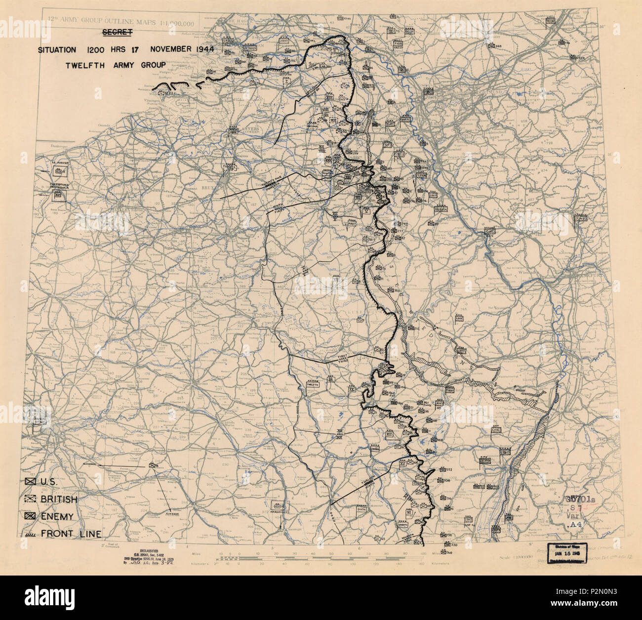 (November 17, 1944), HQ Twelfth Army Group situation map. LOC ...