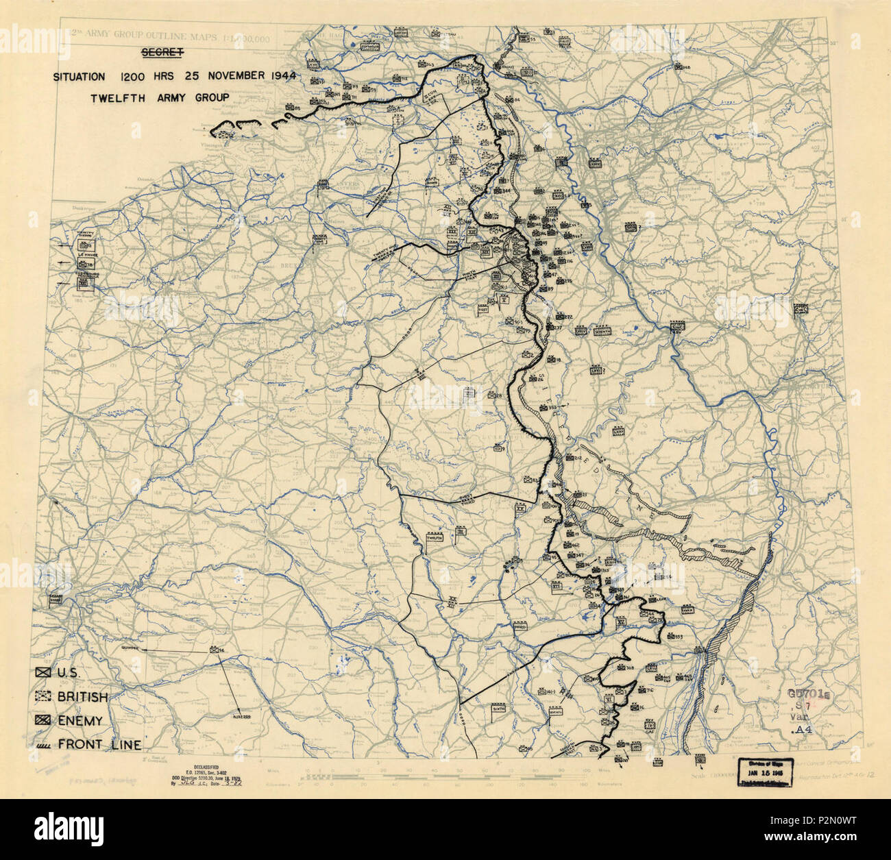 (November 25, 1944), HQ Twelfth Army Group situation map. LOC ...