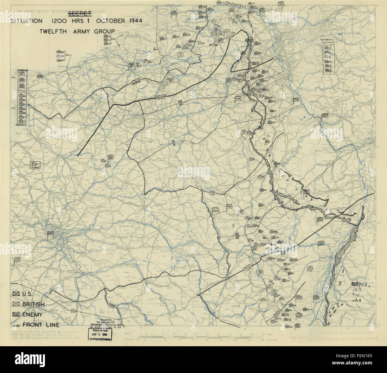 (October 1, 1944), HQ Twelfth Army Group situation map. LOC 2004630211 ...