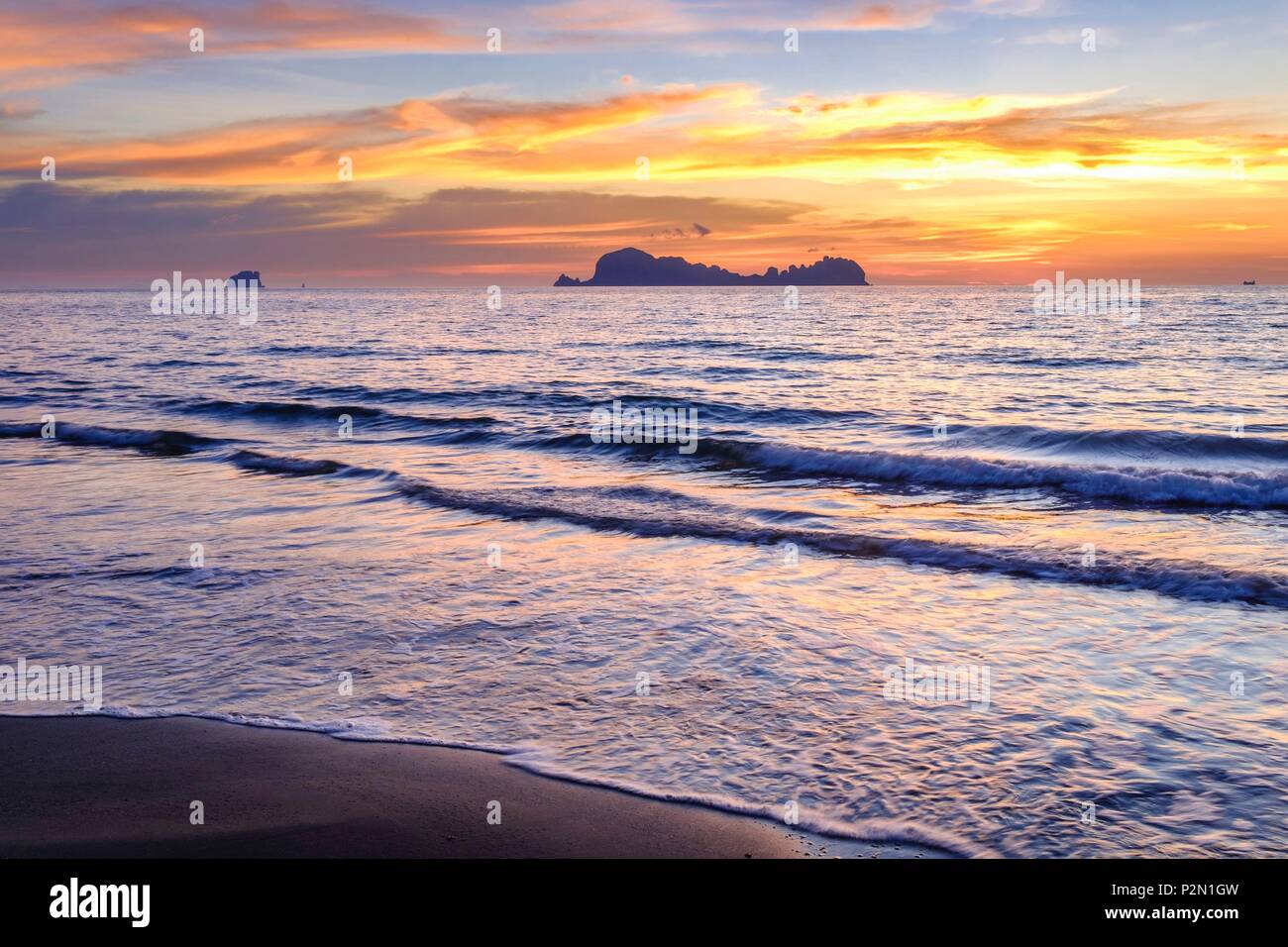 Thailand, Trang province, Ko Sukorn island, view of the islands of Mu ...