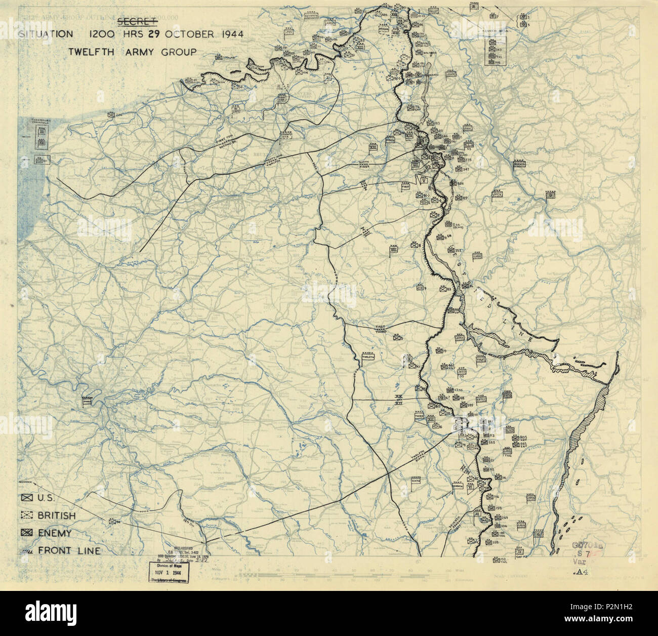 (October 29, 1944), HQ Twelfth Army Group situation map. LOC 2004630239 ...