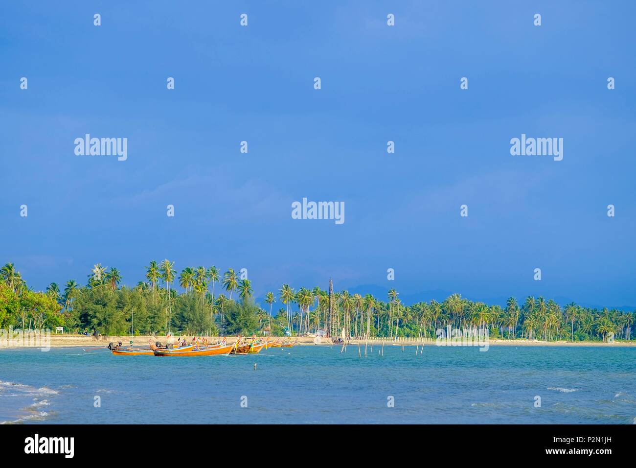 Thailand, Trang province, Ko Sukorn island, the long beach of the south ...