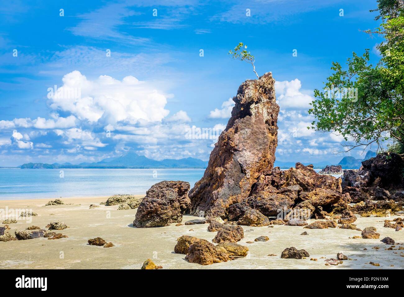 Thailand, Trang province, Ko Libong island, Tung Yaka beach west side ...
