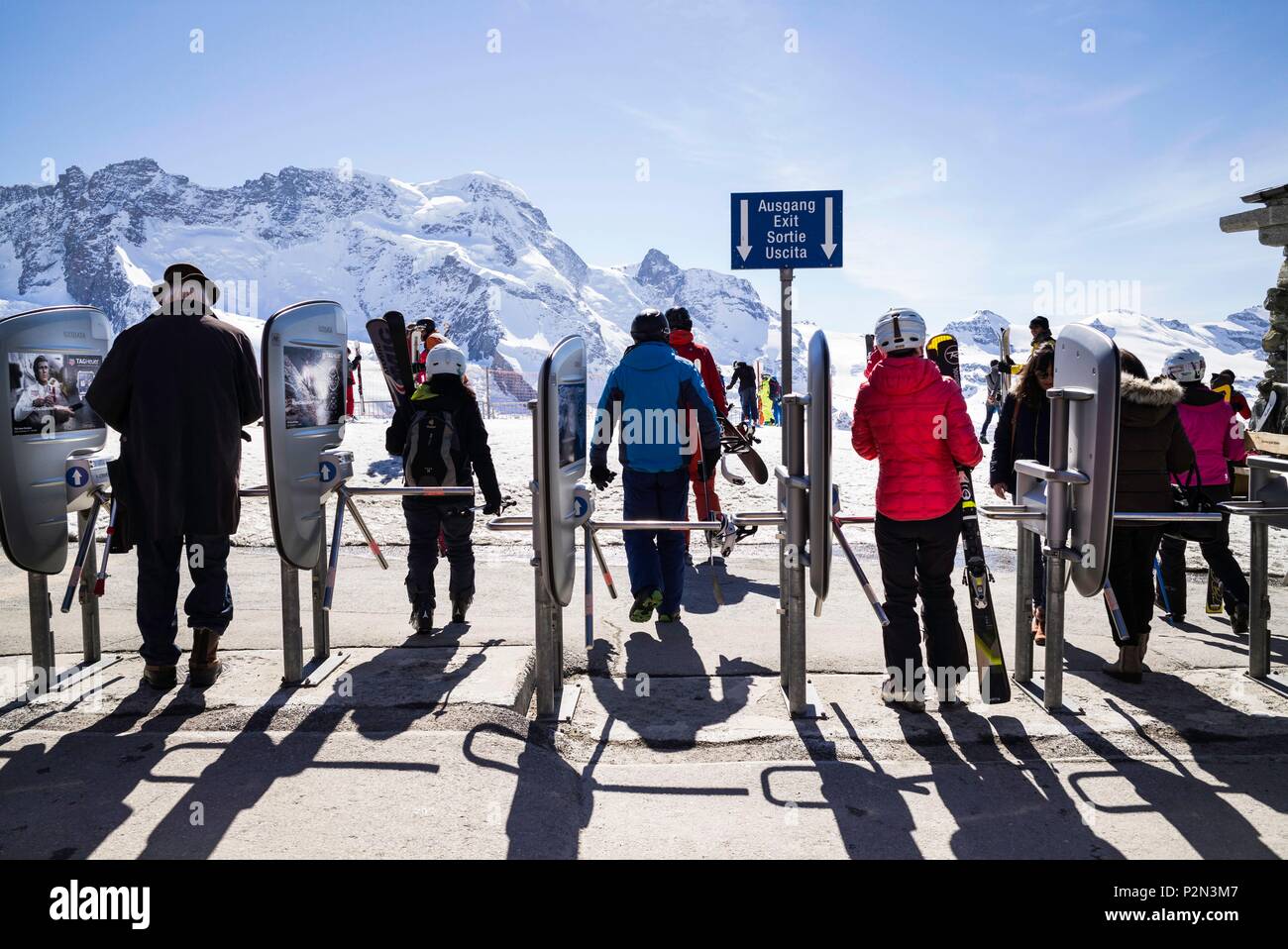 Switzerland, Valais, Zermatt, railway station of Gornergrat (3100 m ...