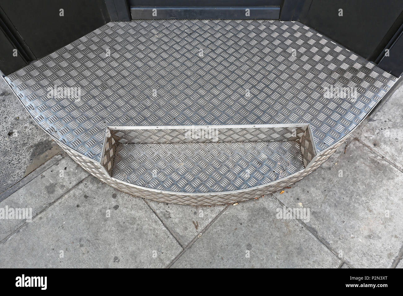 Two Tread Plate Steel Metal Steps Corner Stock Photo - Alamy