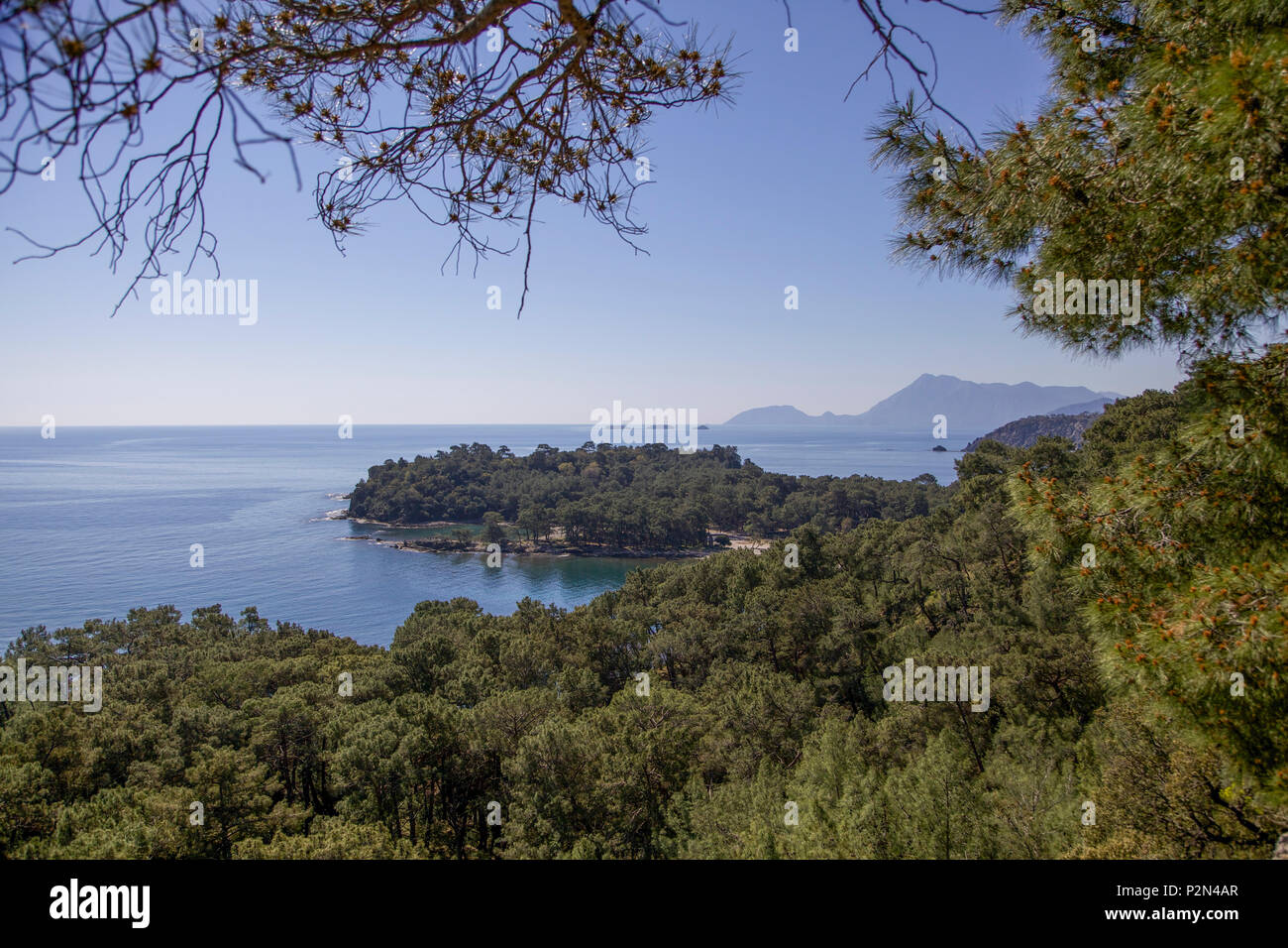 Found in the ancient city of Antalya, Turkey Phaselis and a view of the ...