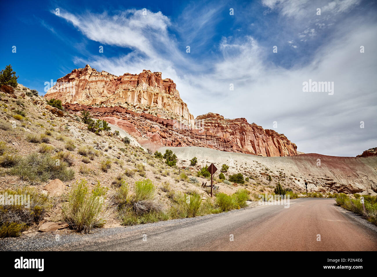 Scenic dirt road in the Capitol Reef National Park, Utah, USA Stock ...