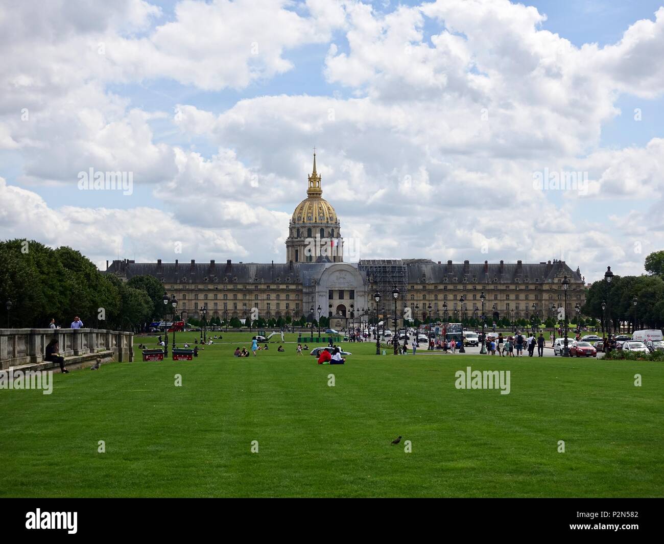 Pedestrians and people relaxing, Esplanade des Invalides, Friday ...