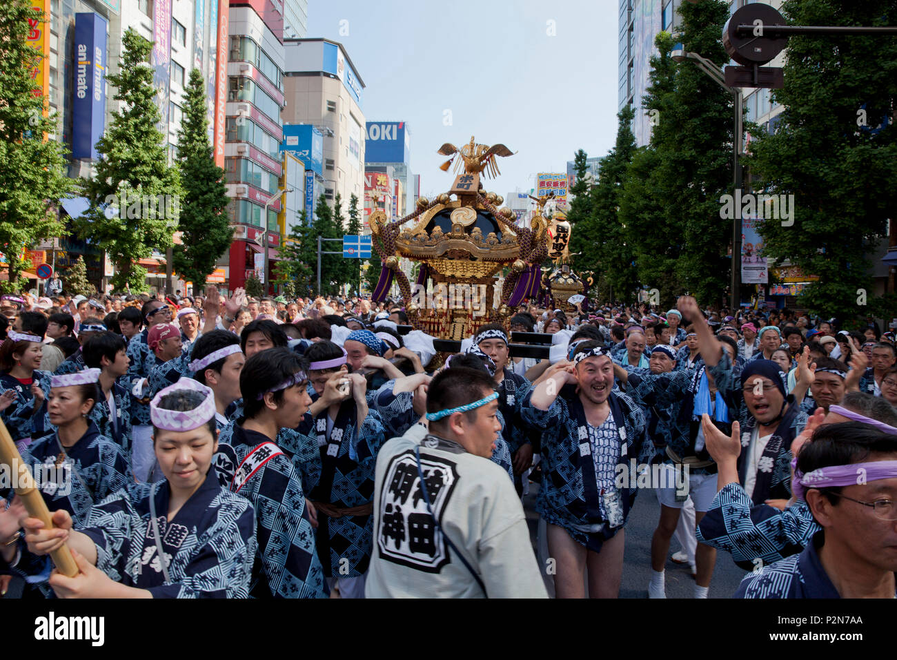 Portable Shrine Omikoshi in Akihabara during Kanda Matsuri, Chiyoda-ku ...