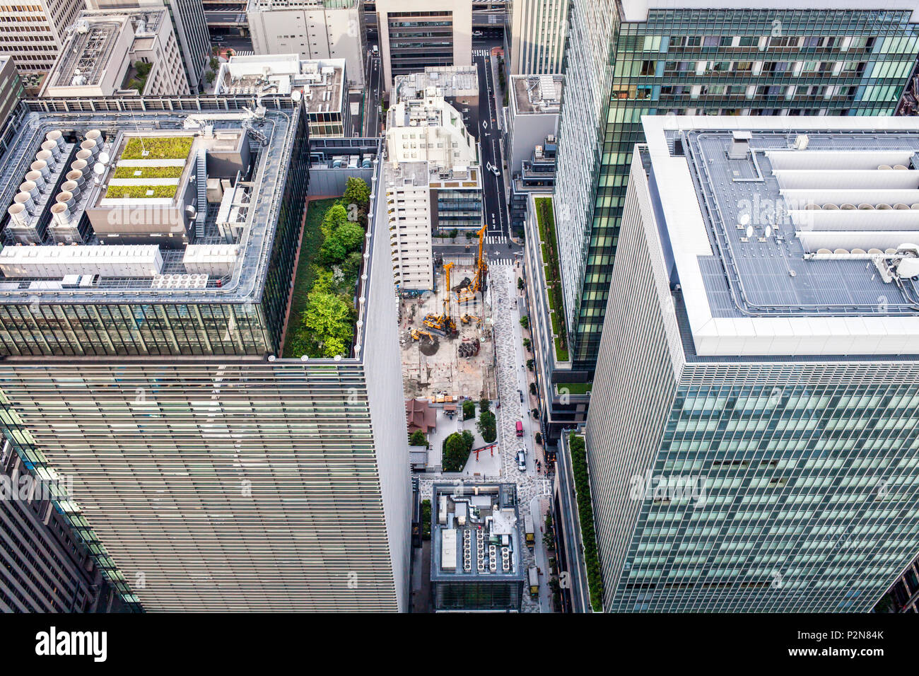 View towards Yuito, Coredo Muromachi and Fukotoku Shrine from above ...