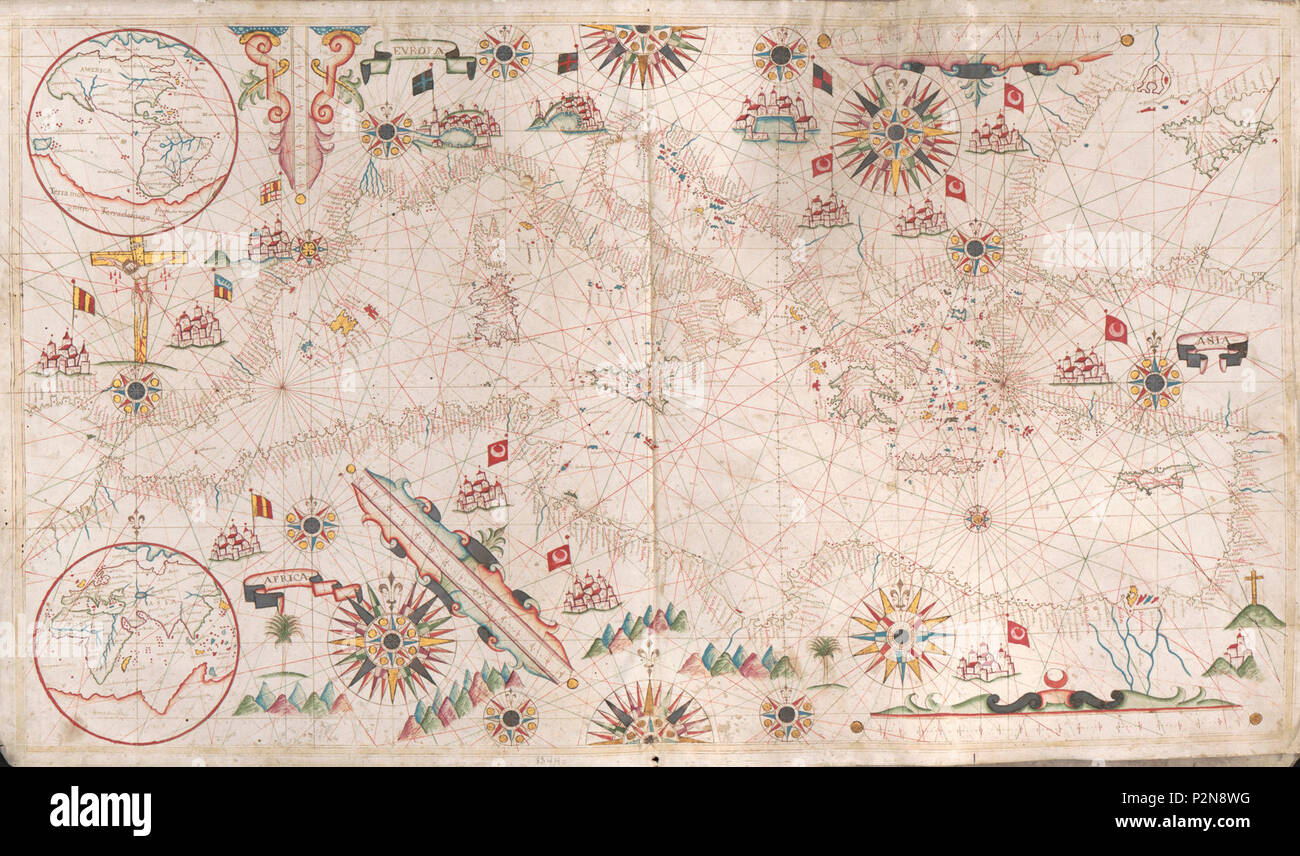 (Portolan chart of the Mediterranean Sea and western part of the Black ...