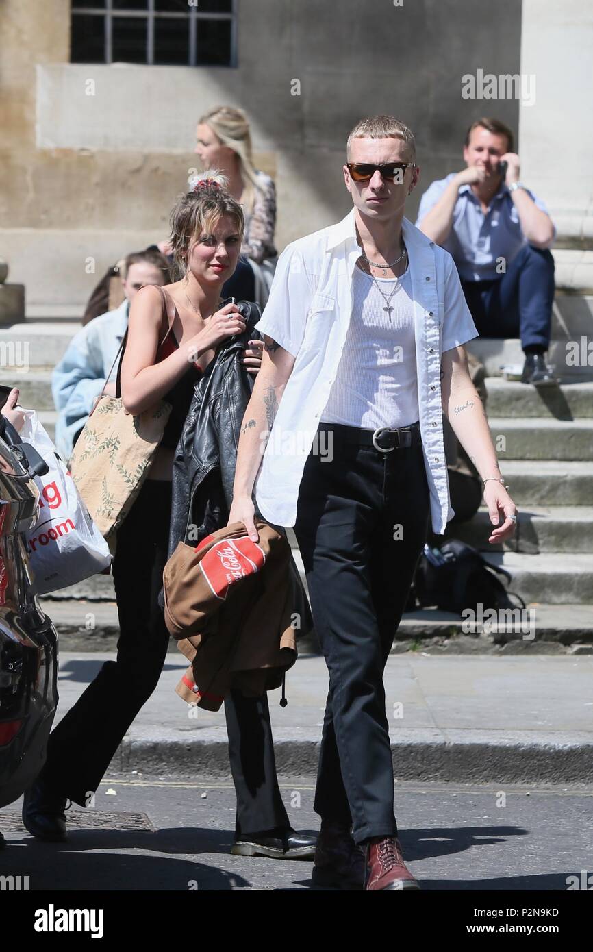 Ellie Rowsell and Theo Ellis of group Wolf Alice seen leaving Radio 1 ...