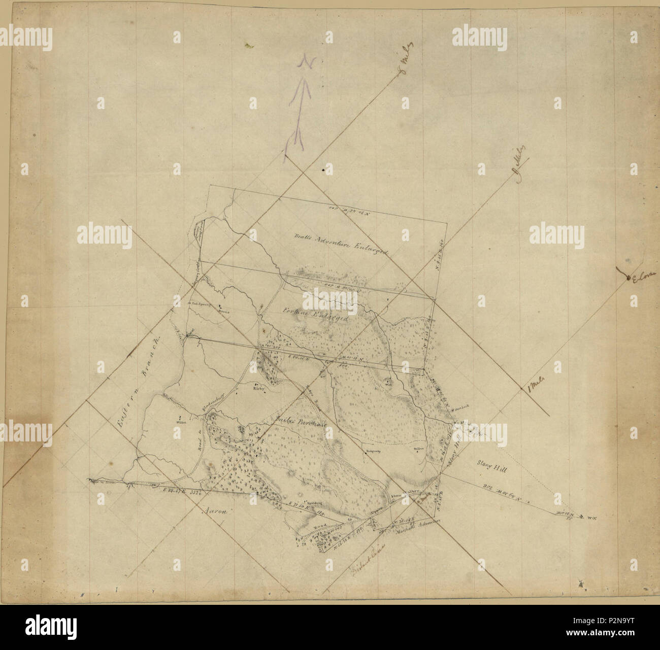 Historical land survey map hi-res stock photography and images - Alamy