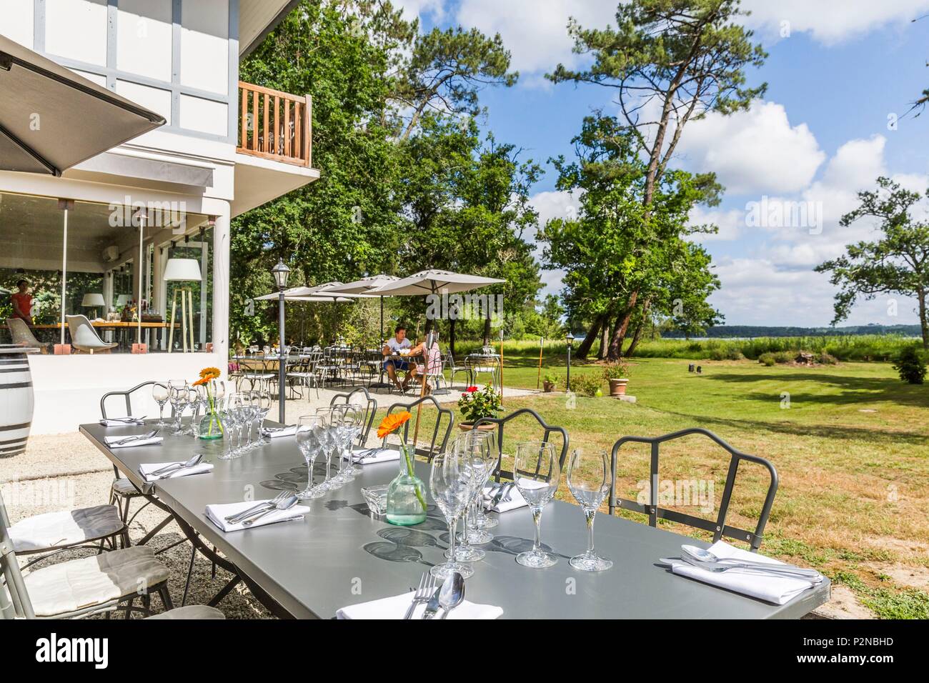 France, Landes, Seignosse, the inn restaurant The villa of the white ...