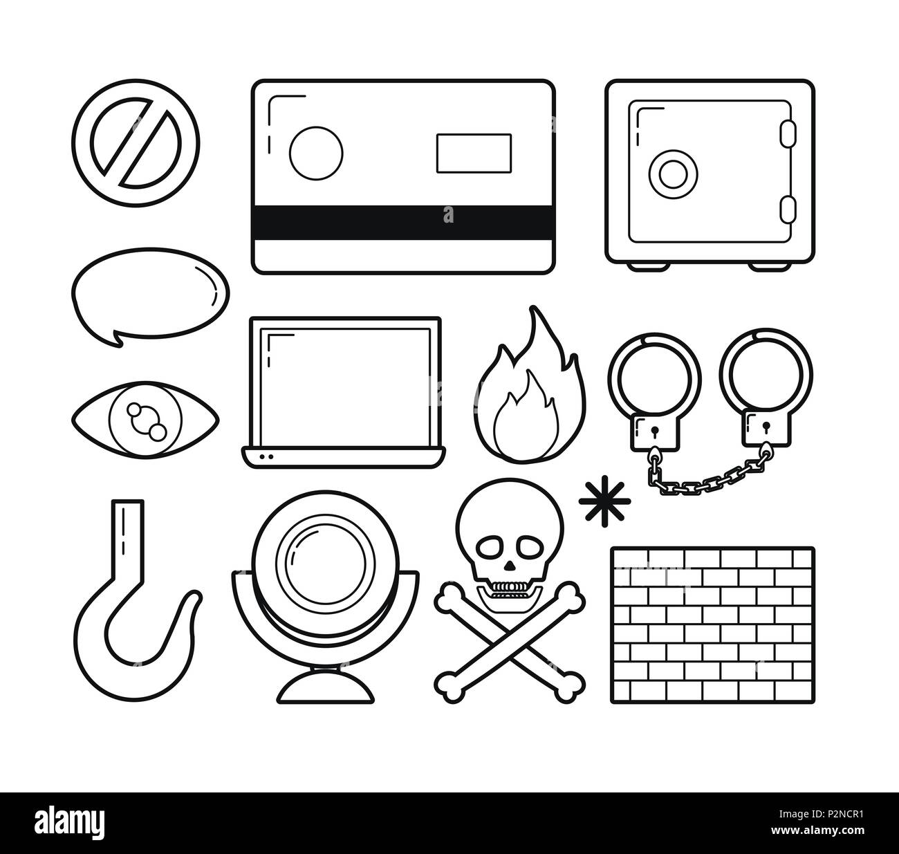 Cyber security symbols Stock Vector Image & Art - Alamy