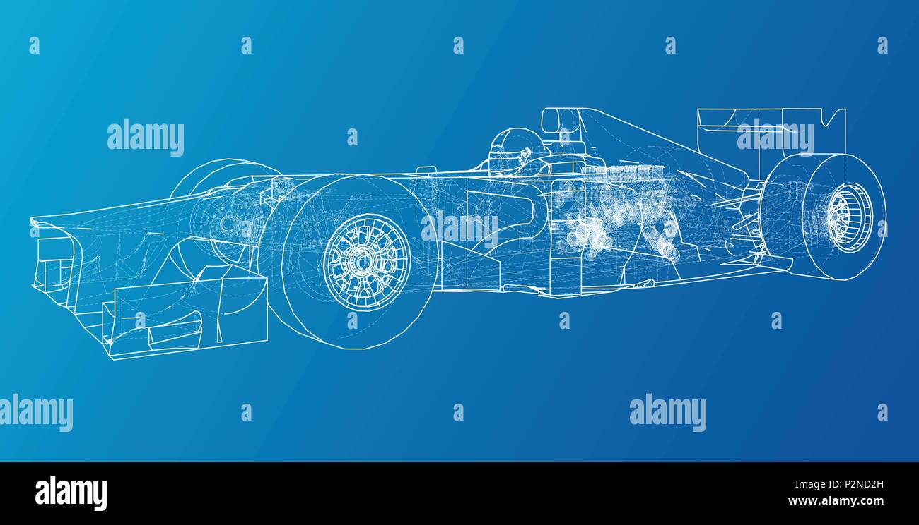 Model speed car. Abstract drawing. Wire-frame. EPS10 format. Vector ...