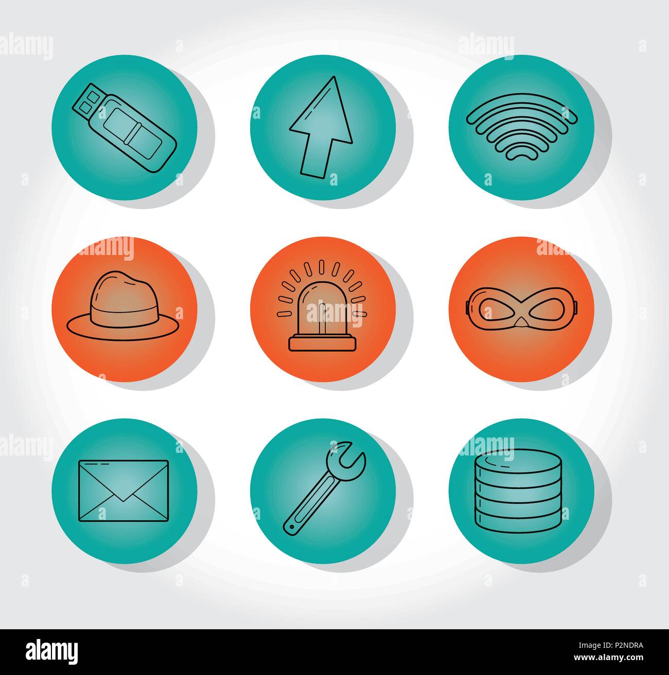 Set of cyber security symbols Stock Vector Image & Art - Alamy