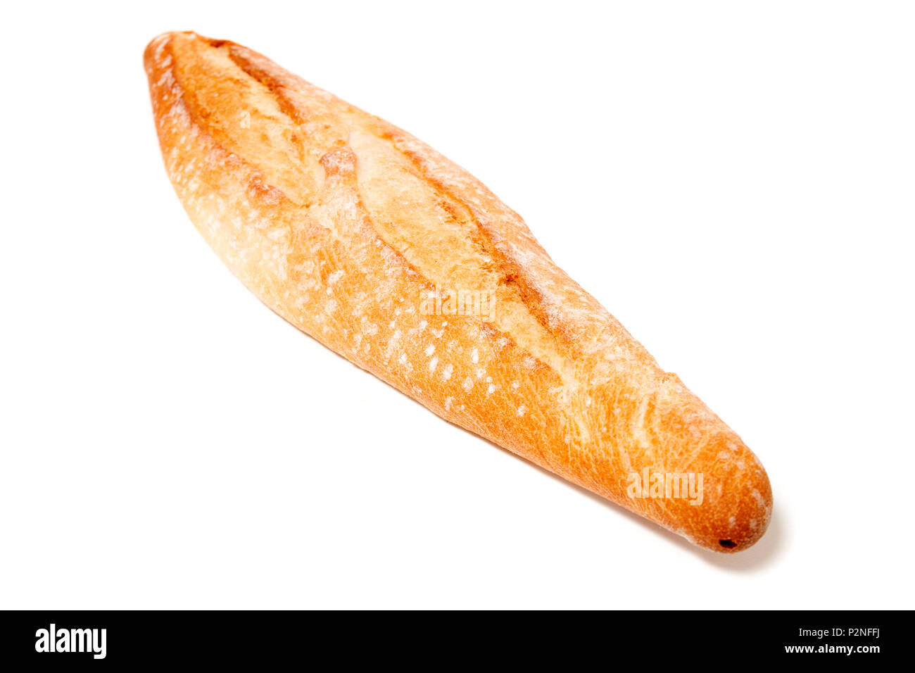 Close up view of traditional baguette bread on white background Stock ...