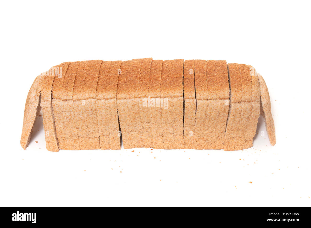 Traditional rectangular loaf of bread on white background Stock Photo ...