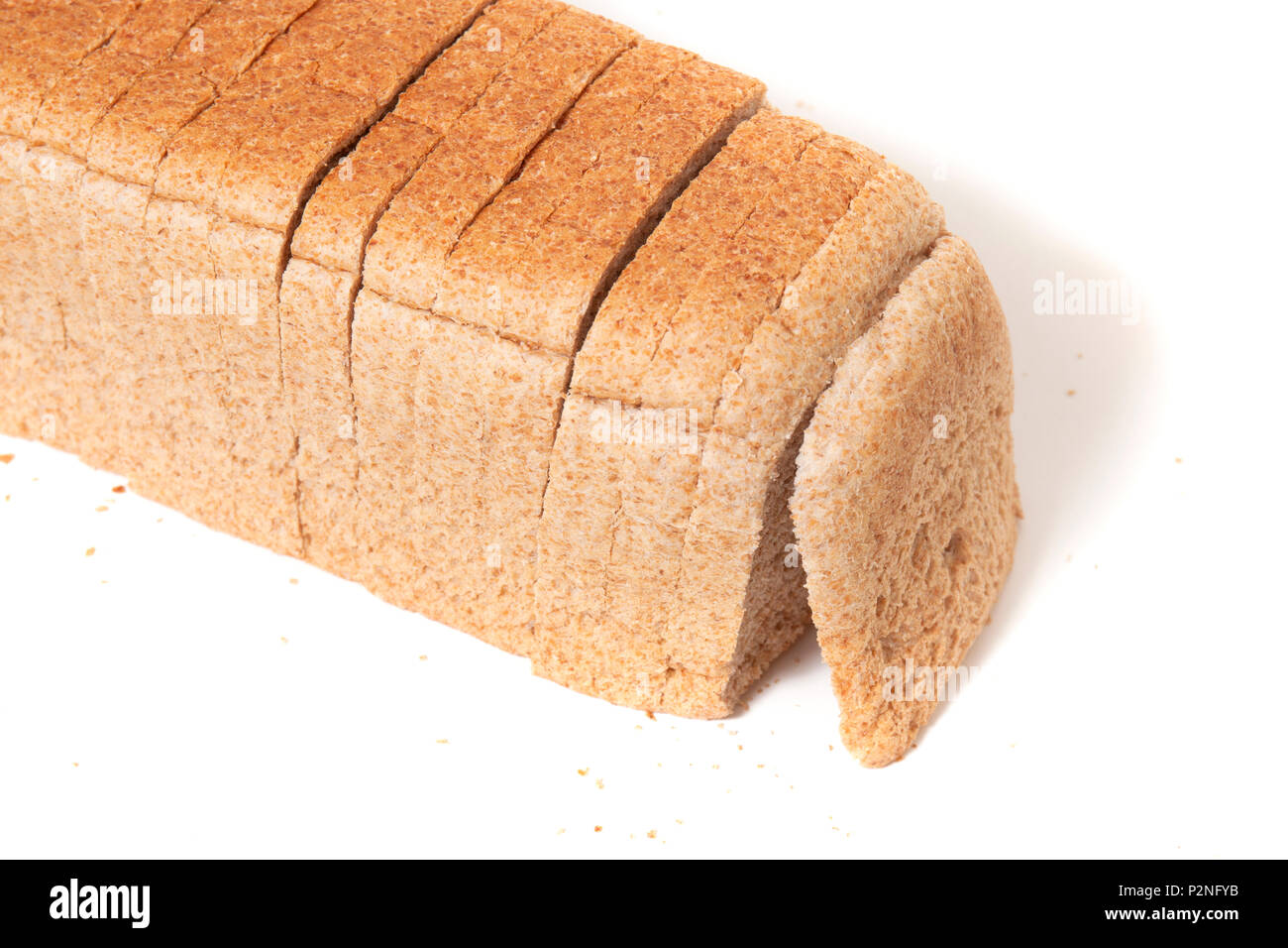 Traditional rectangular loaf of bread on white background Stock Photo ...