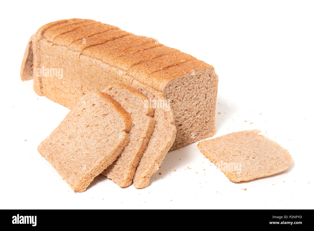 Traditional rectangular loaf of bread on white background Stock Photo ...