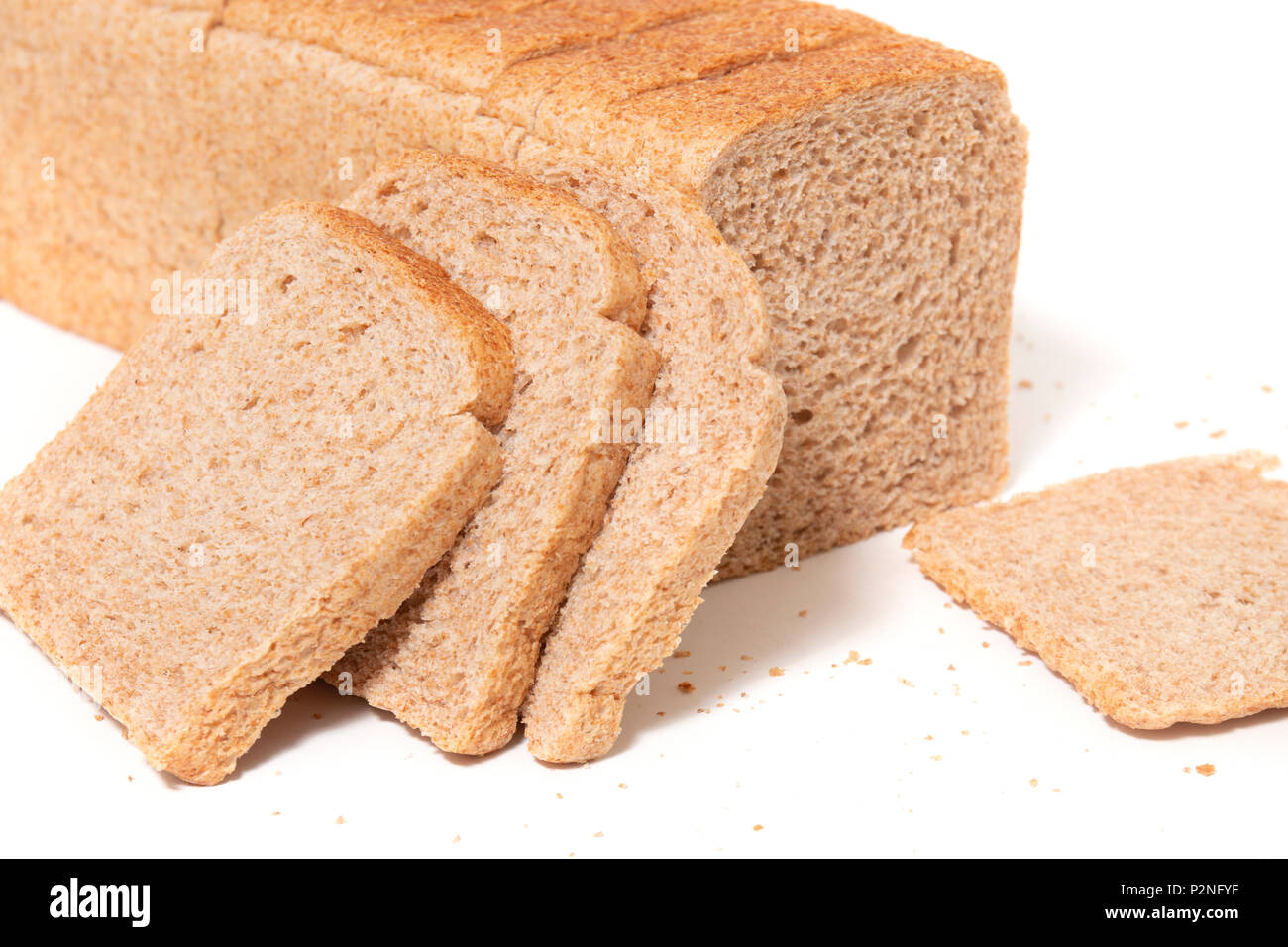 Traditional rectangular loaf of bread on white background Stock Photo ...