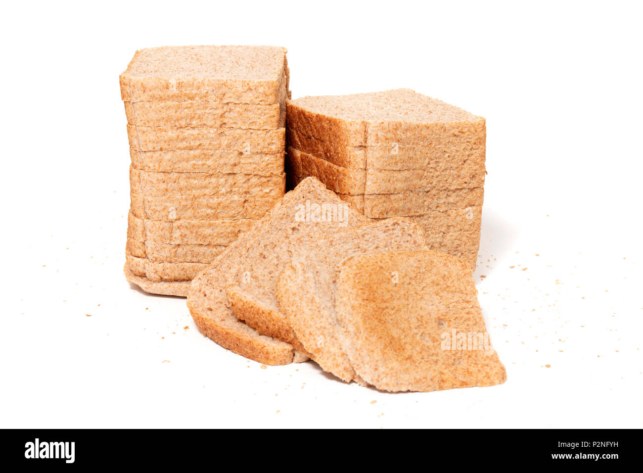 Traditional rectangular loaf of bread on white background Stock Photo ...