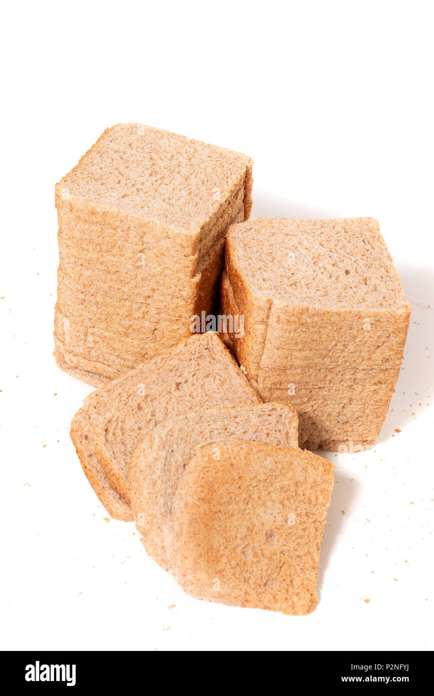 Traditional rectangular loaf of bread on white background Stock Photo ...