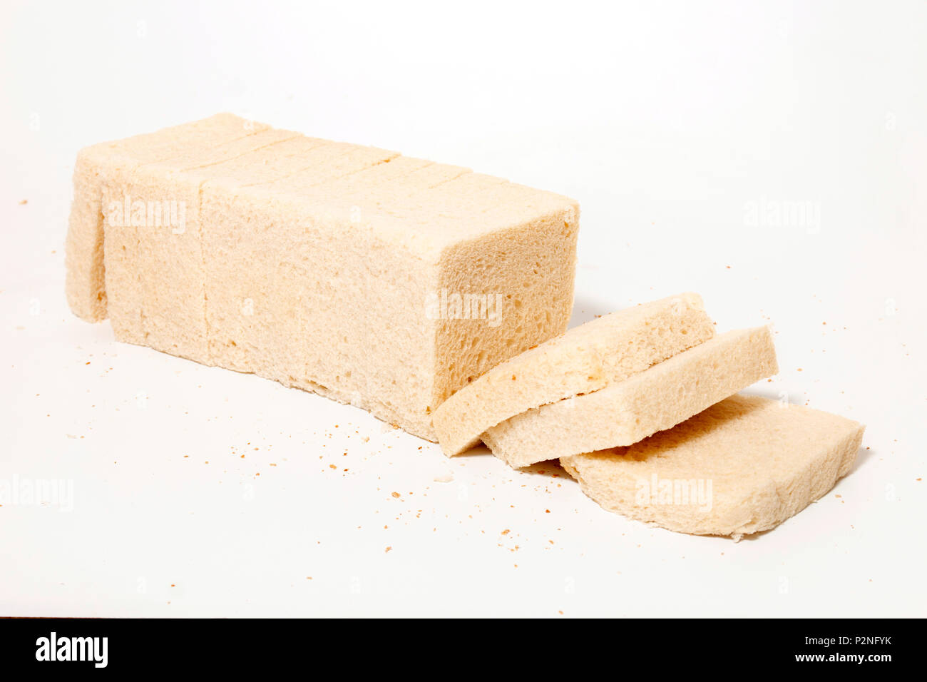 Traditional rectangular loaf of bread on white background Stock Photo ...