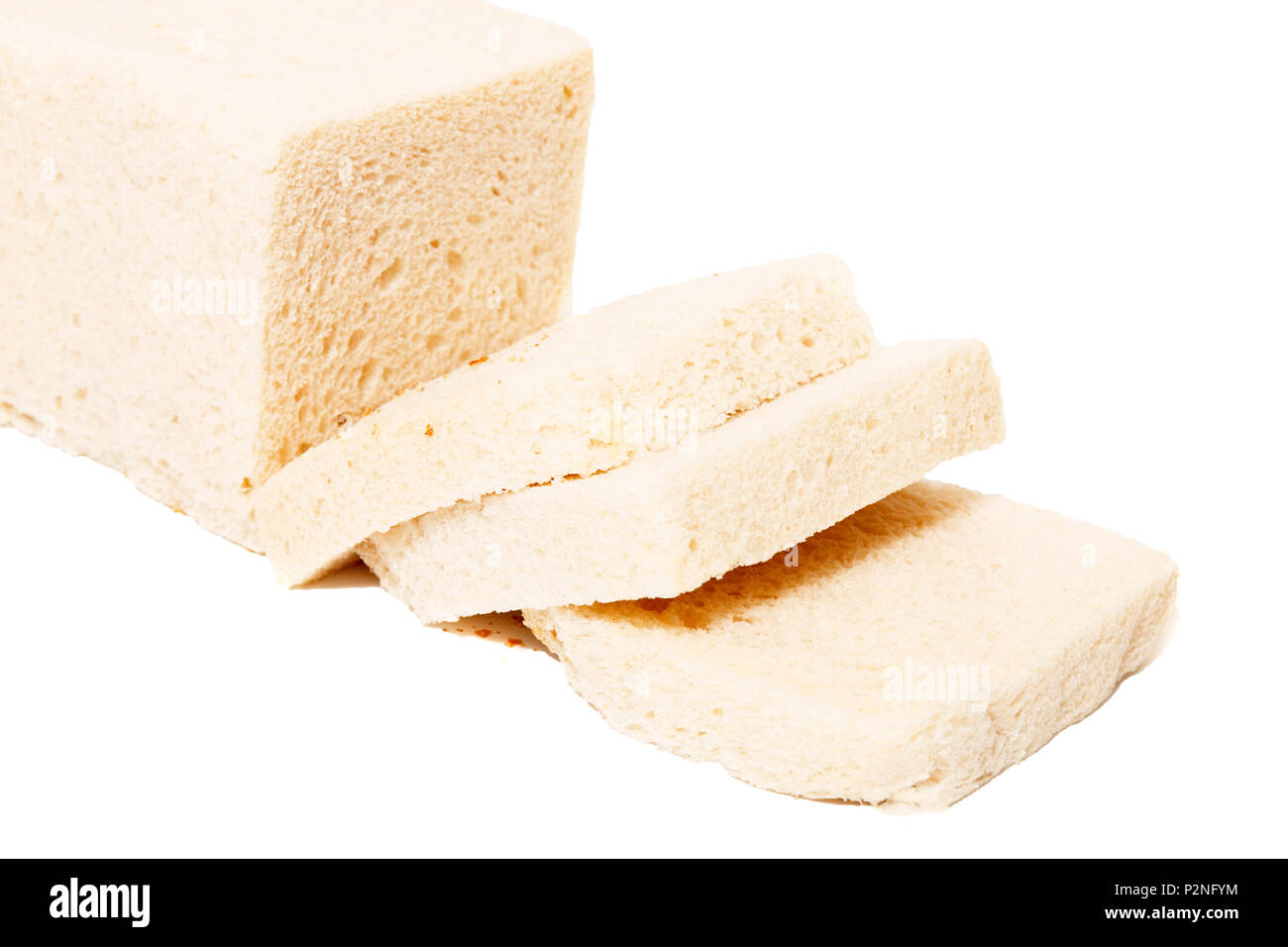 Traditional rectangular loaf of bread on white background Stock Photo ...