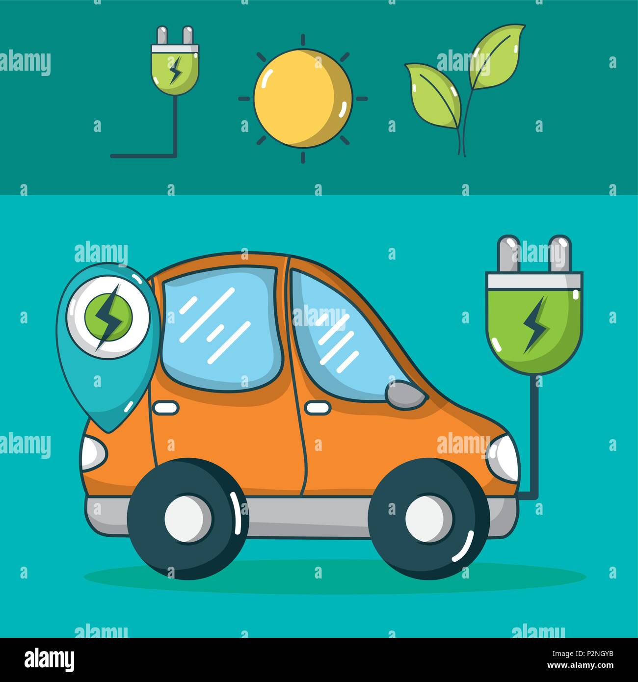 Electric ecocar vehicle Stock Vector Image & Art - Alamy