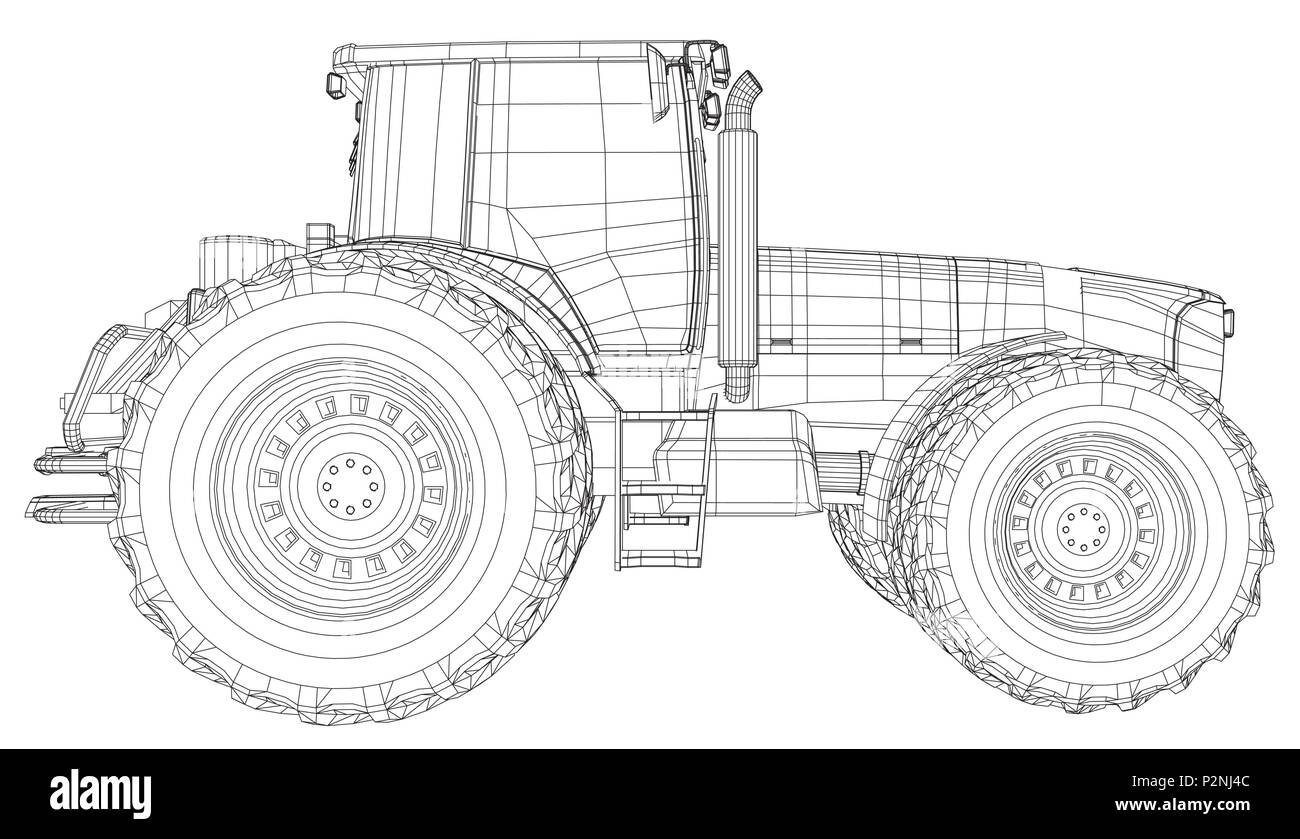 Side view of tractor Stock Vector Images - Alamy