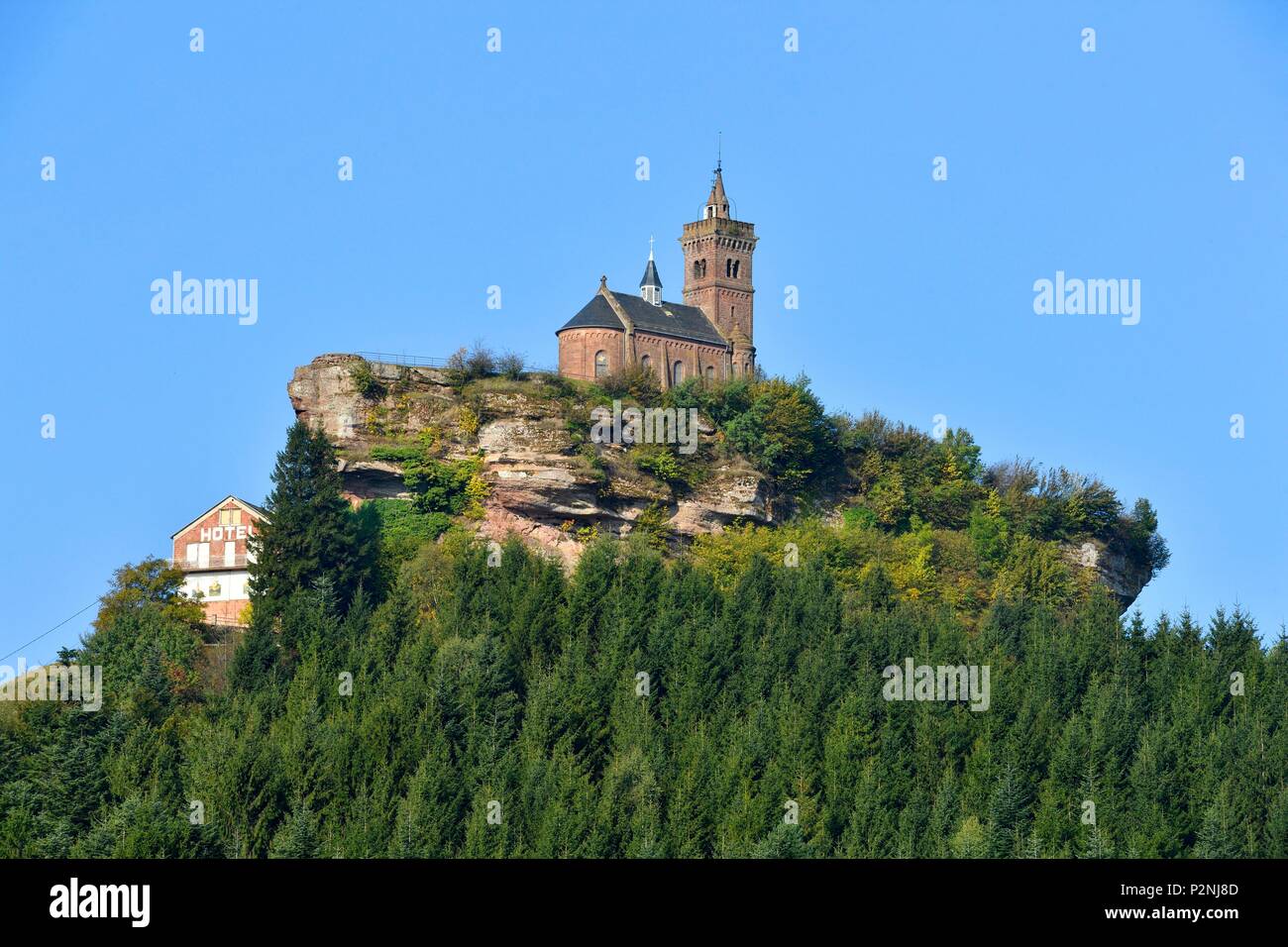 France, Moselle, Dabo, Rock Dabo, Dabo Chapel or Saint Leon chapel ...