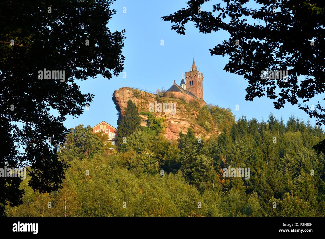 France, Moselle, Dabo, Rock Dabo, Dabo Chapel or Saint Leon chapel ...