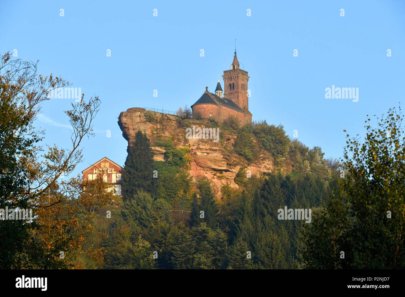 France, Moselle, Dabo, Rock Dabo, Dabo Chapel or Saint Leon chapel ...