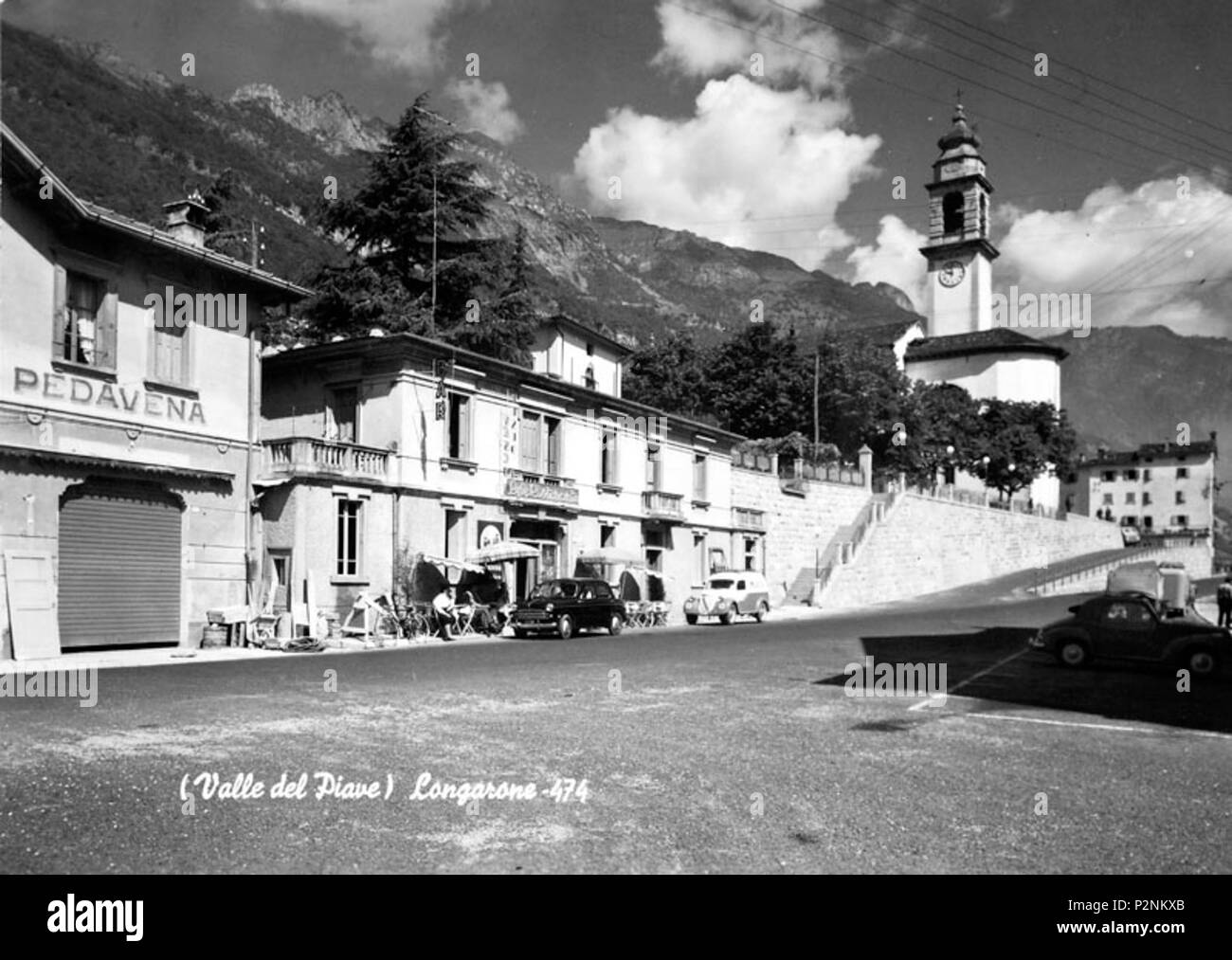 . English: Longarone city centre before Vajont dam disaster, 1961 ...